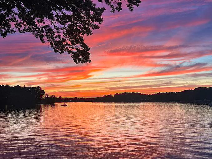 As day surrenders to night, Prince Gallitzin offers its grand finale—a sunset that turns the lake into liquid fire.