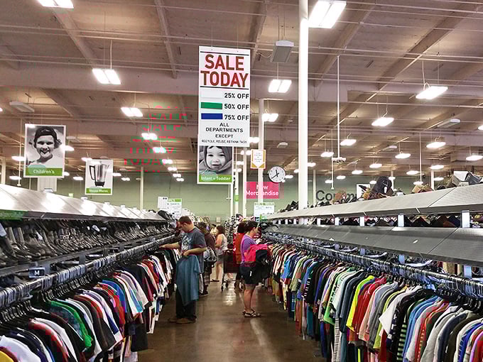Serious thrifters know the best strategy: divide and conquer. While some hunt for shirts, others scout the perfect pair of barely-worn jeans.