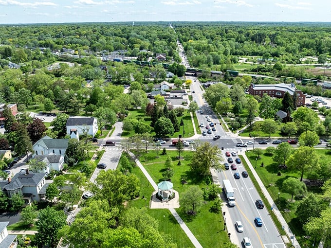 From above, Hudson reveals itself as a perfect balance of green space and thoughtful development—a community that grew up but didn't grow apart.