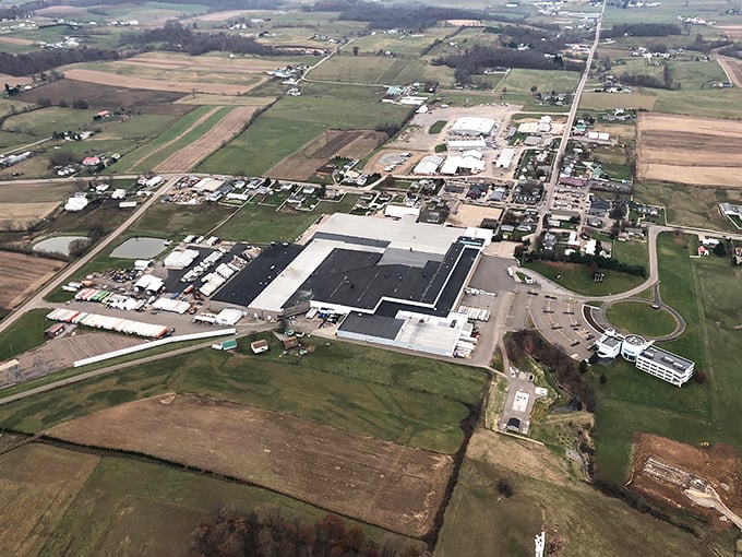 From above, Mount Hope reveals its true character—a community that has thoughtfully decided which modern conveniences enhance rather than erode their values.