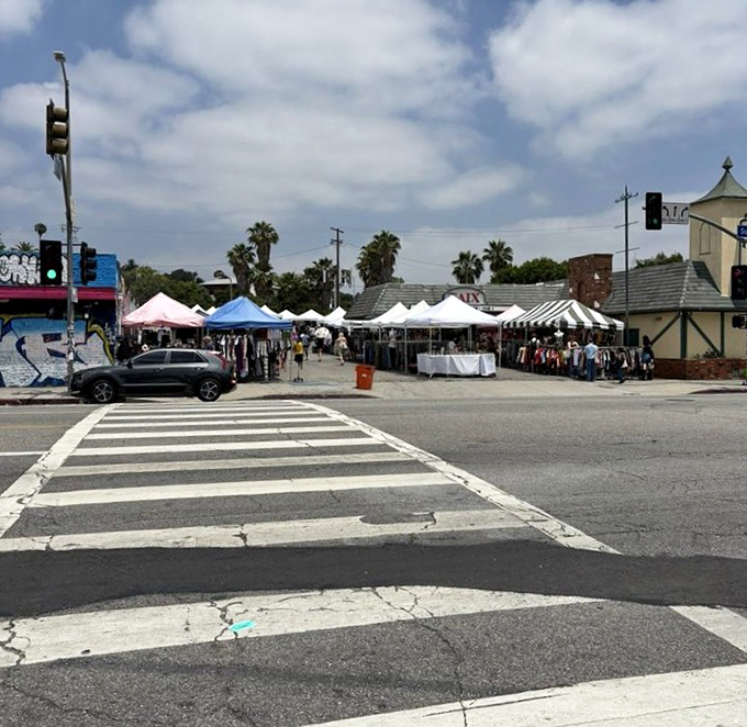From across the street, the market beckons like a mirage of white tents, promising discoveries that big-box stores simply can't deliver.