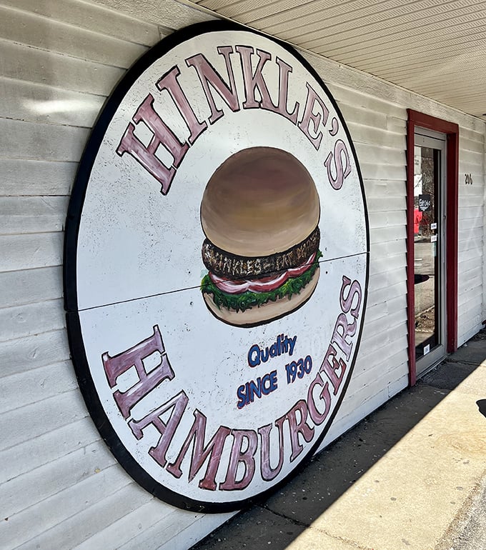 That iconic burger sign isn't just decoration—it's a promise of smashed burger perfection that's been kept for generations of hungry Hoosiers.
