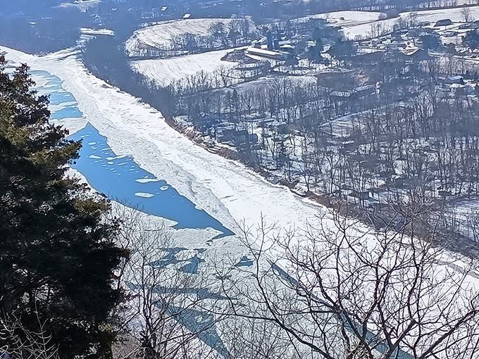 Winter transforms the Susquehanna into a frozen highway, creating an entirely different spectacle that's equally mesmerizing.