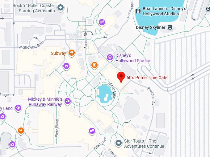 16. 50's prime time café map