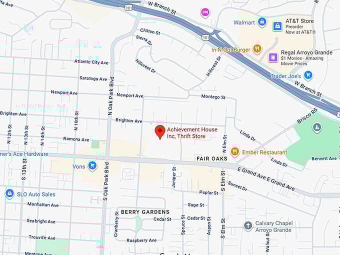 16. achievement house inc, thrift store map
