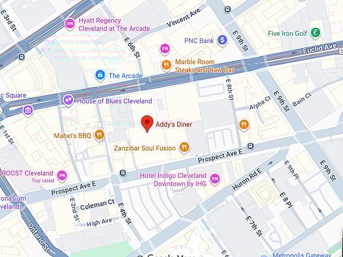 16. addy’s diner map