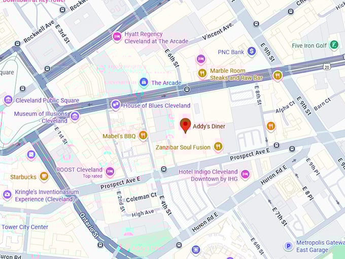 16. addy’s diner map