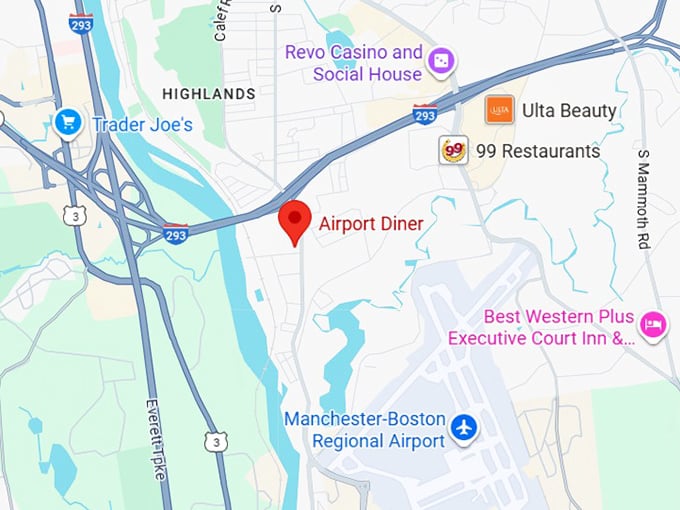 16. airport diner map