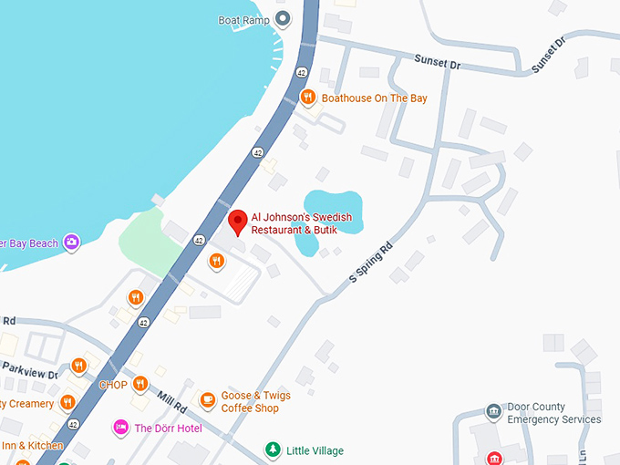16. al johnson’s swedish restaurant & butik map