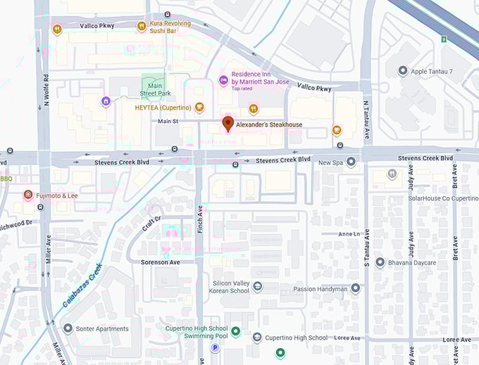 16. alexander’s steakhouse map