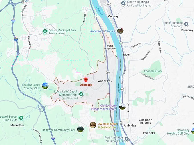 16. aliquippa map