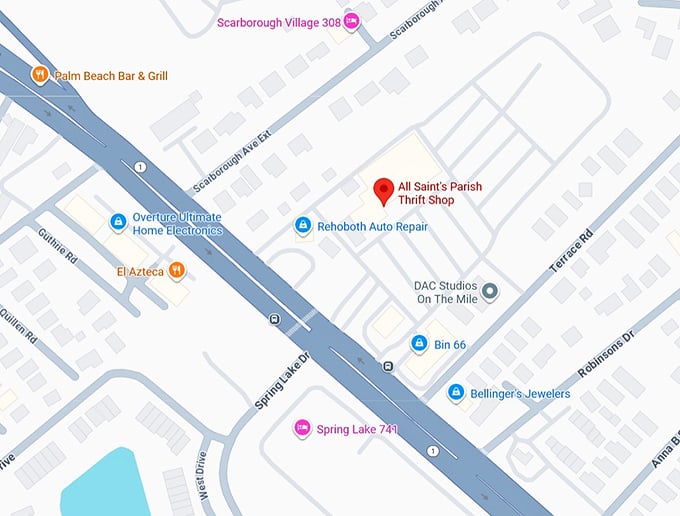 16. all saint's parish thrift shop map