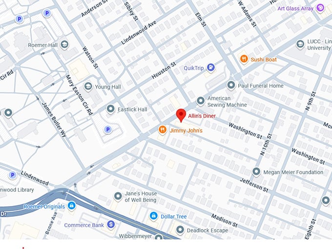 16. allin's diner map