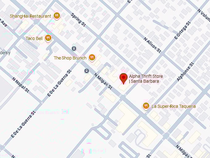 16. alpha thrift store santa barbara (700 n milpas st) map