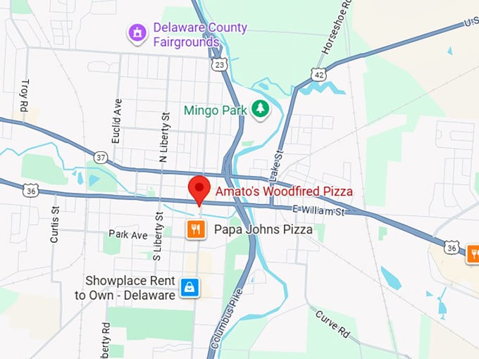 16. amato’s woodfired pizza map
