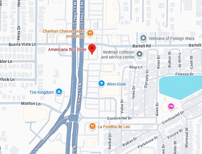 16. americana 50's diner map