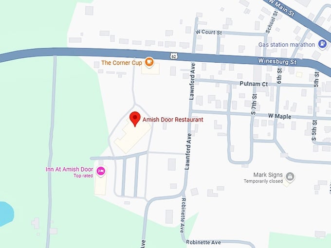 16. amish door restaurant map