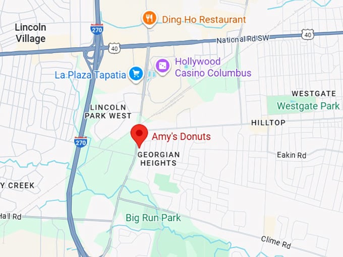 16. amy’s donuts map