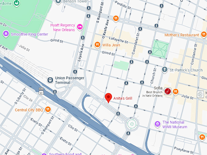 16. anita’s grill map