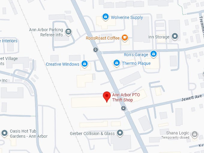 16. ann arbor pto thrift shop map