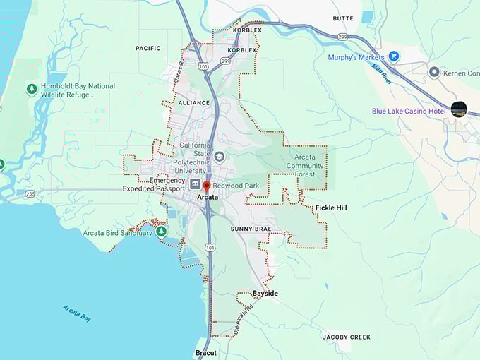 16. arcata, ca map