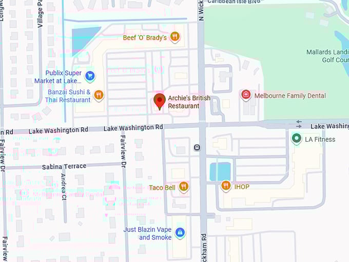 16. archie's british restaurant (2996 lake washington rd) map