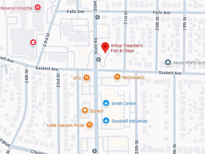 16. arthur treacher's fish & chips map