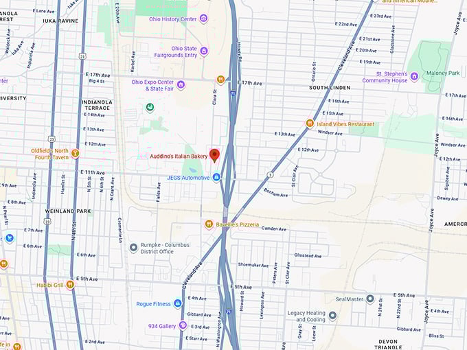 16. auddino’s italian bakery map
