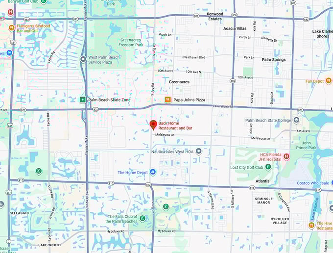 16. back home restaurant and bar map