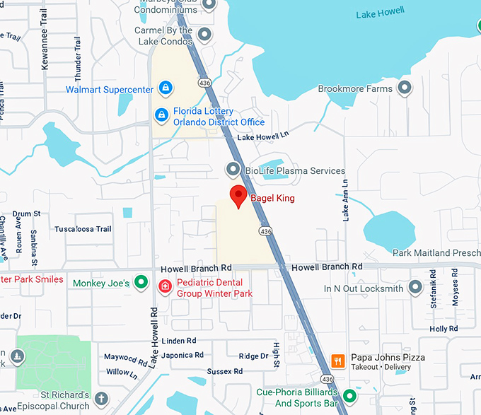 16. bagel king map