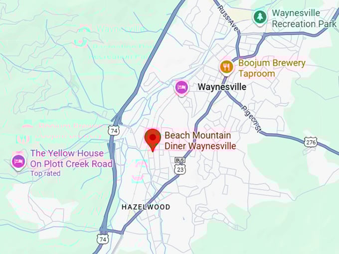 16. beach mountain diner waynesville map