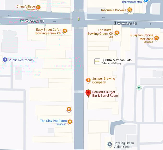 16. beckett's burger bar & barrel room map