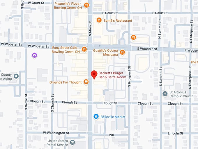 16. beckett's burger bar & barrel room map