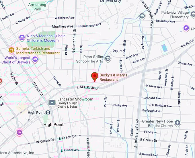 16. becky's & mary's restaurant map