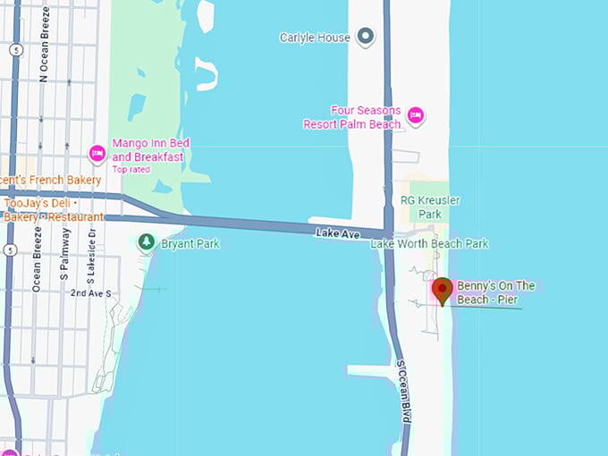 16. benny's on the beach pier map