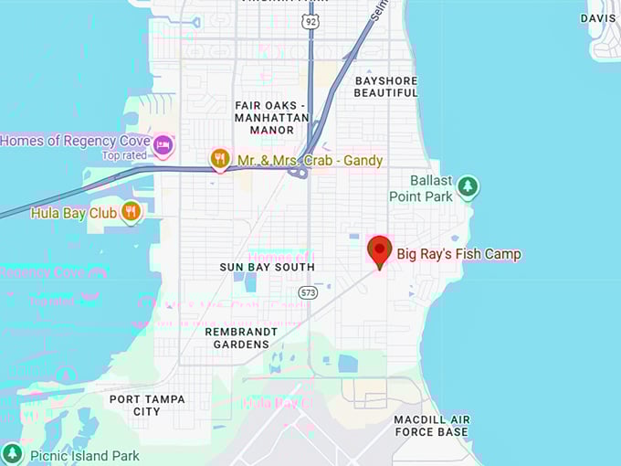 16. big ray’s fish camp map
