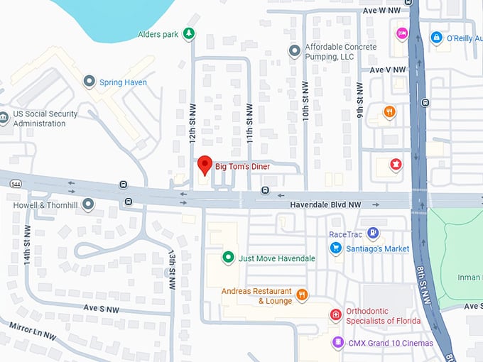 16. big tom's diner map