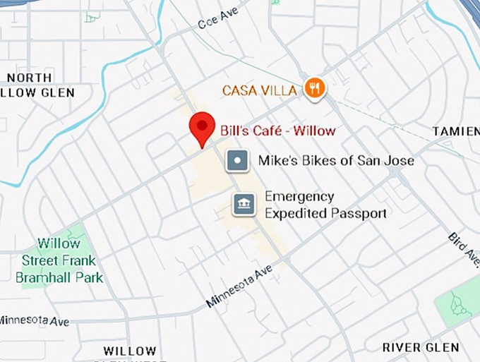 16. bill's café willow map