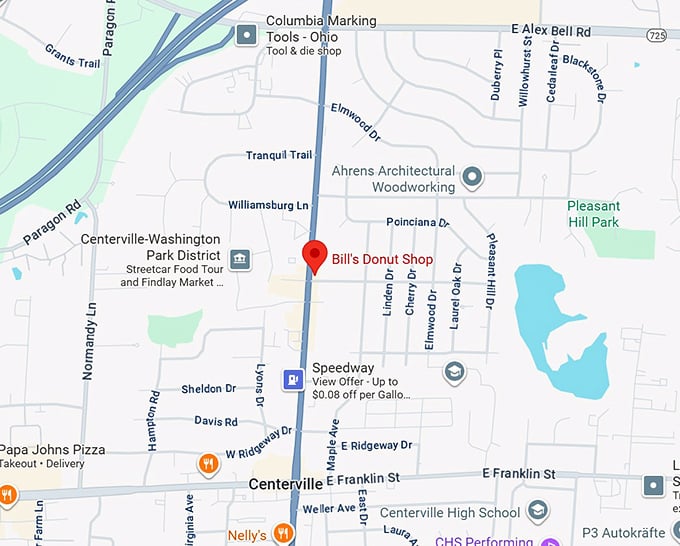 16. bill's donut shop map