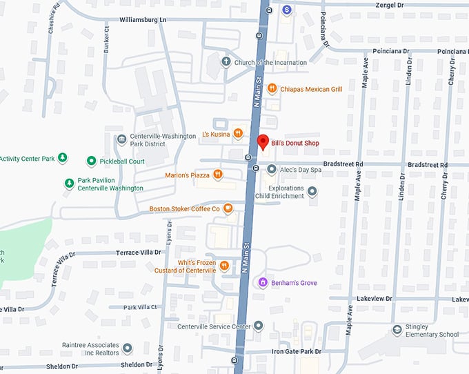 16. bill’s donut shop map