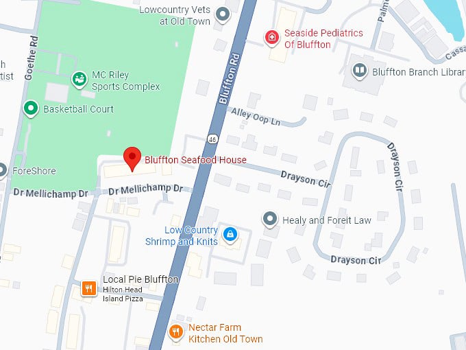 16. bluffton seafood house map