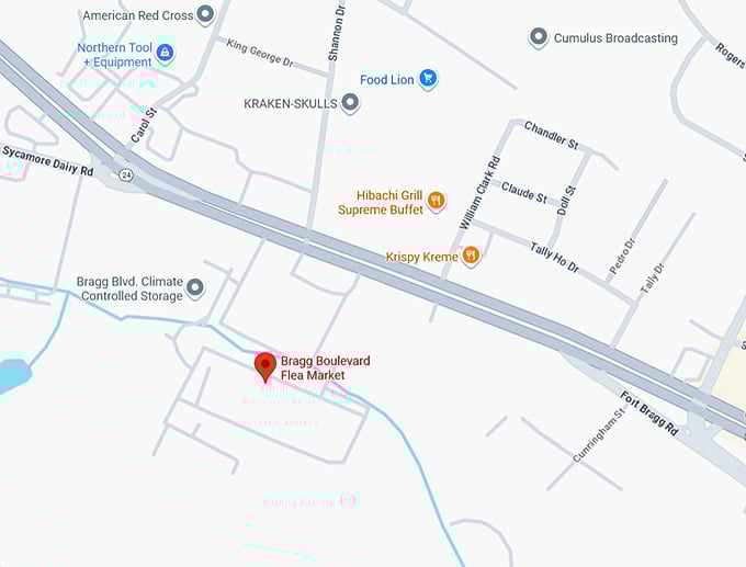 16. bragg blvd flea market map