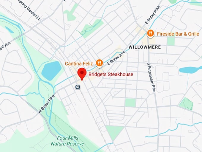 16. bridgets steakhouse map