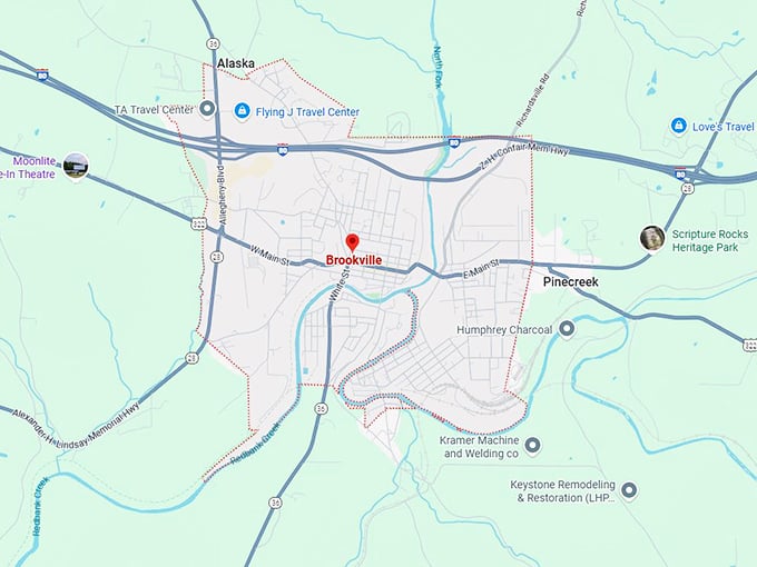 16. brookville pa map