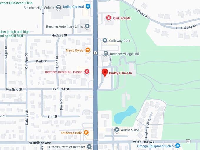 16. buddys drive in map