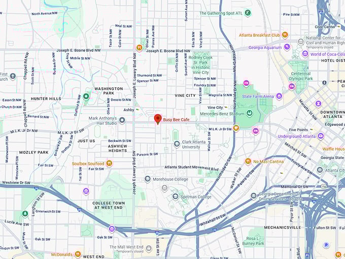 busy bee cafe map