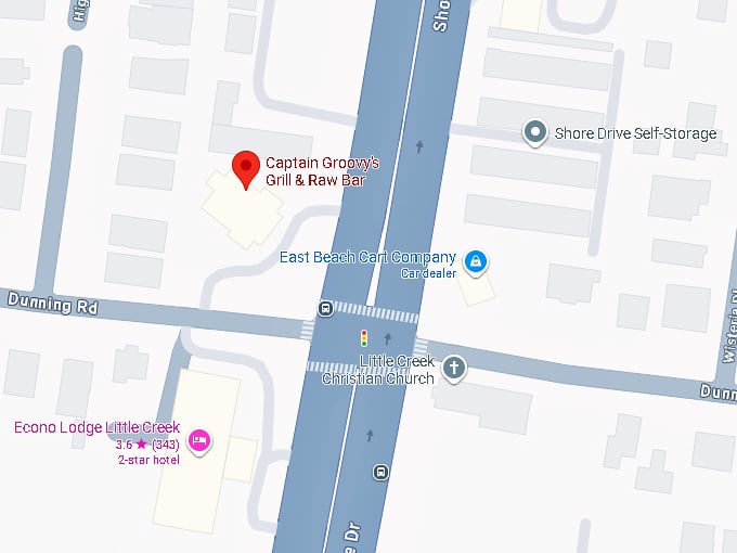 16. captain groovy's grill & raw bar map
