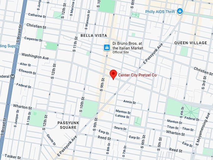 16. center city pretzel co. map