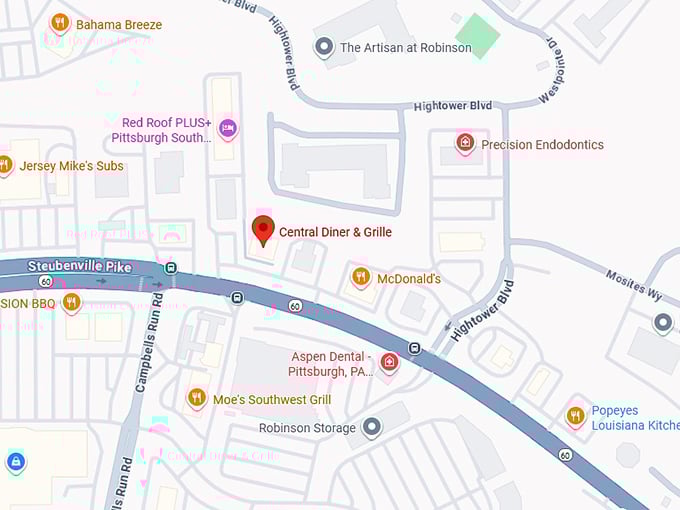 16. central diner & grille map