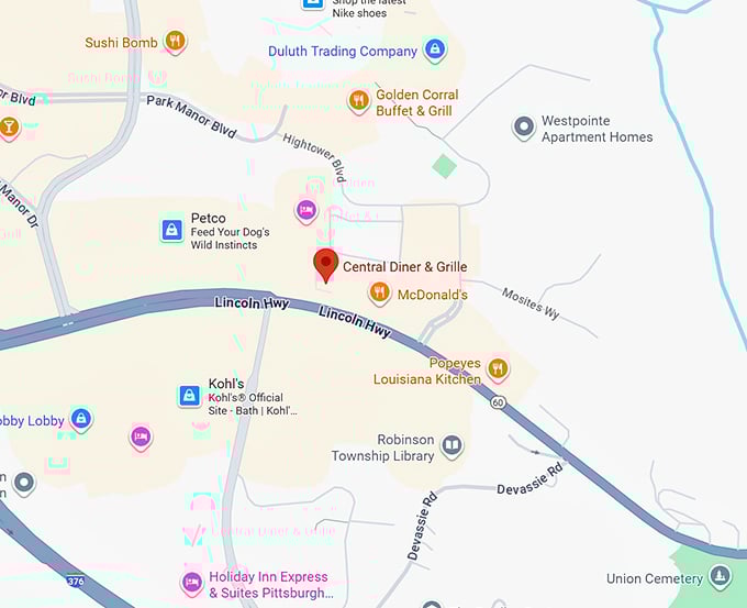 16. central diner & grille map